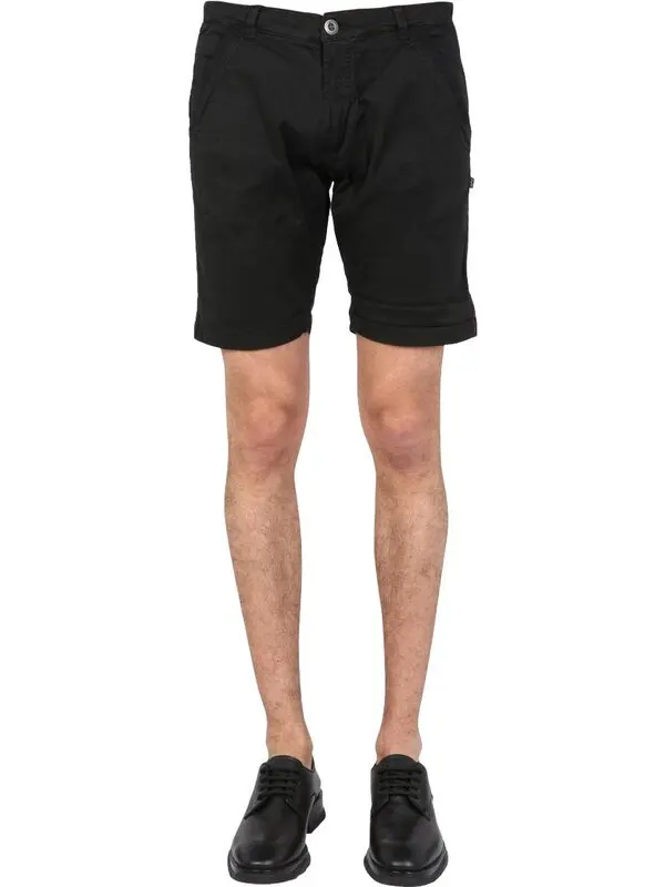 Alpha Industries Bermuda Shorts With Logo - Black