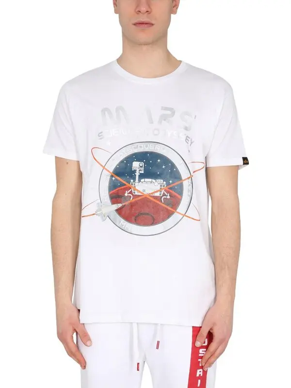 Alpha Industries Mission To Mars' T Shirt - White