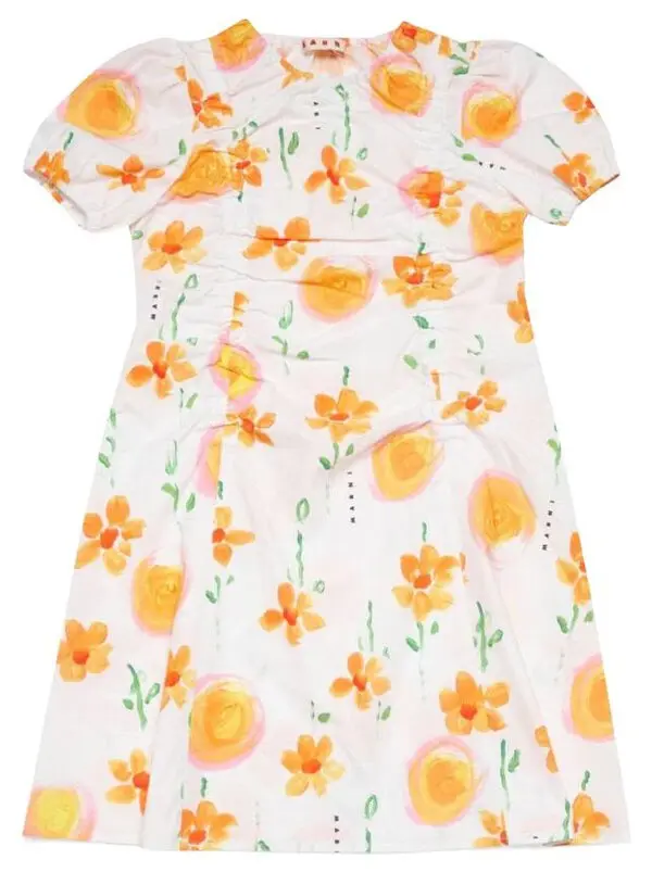 Marni Floral Print Cotton Dress - Multicolour