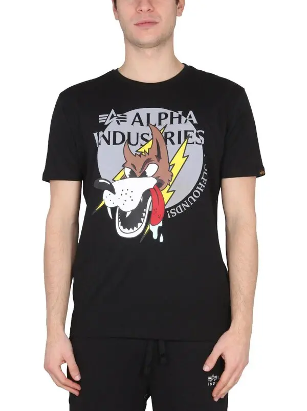 Alpha Industries Wolfhounds T Shirt - Black