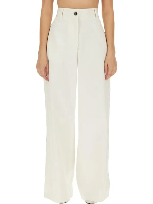 JIL SANDER Wide Leg Pants - White