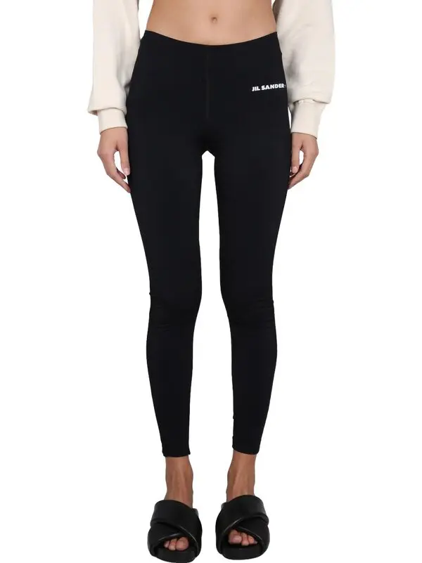 JIL SANDER Leggings With Logo - Black