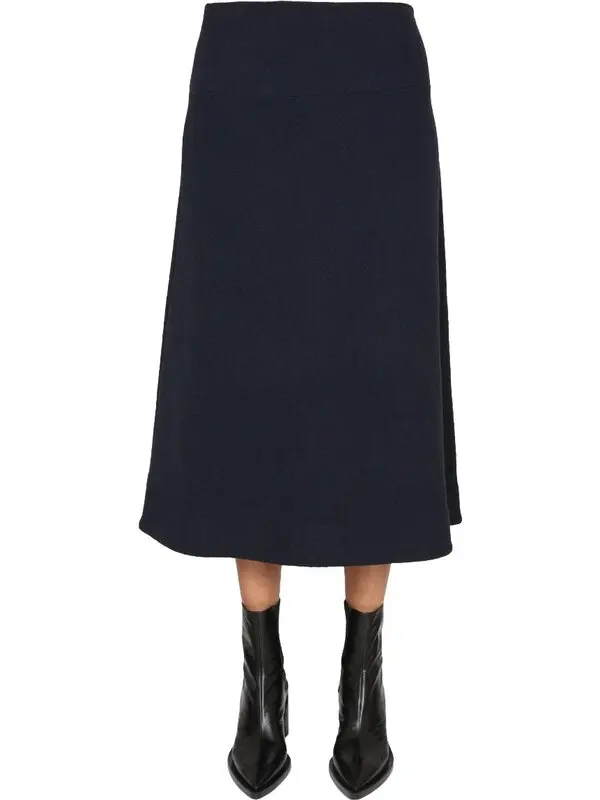 JIL SANDER Flared Wool Skirt - Blue