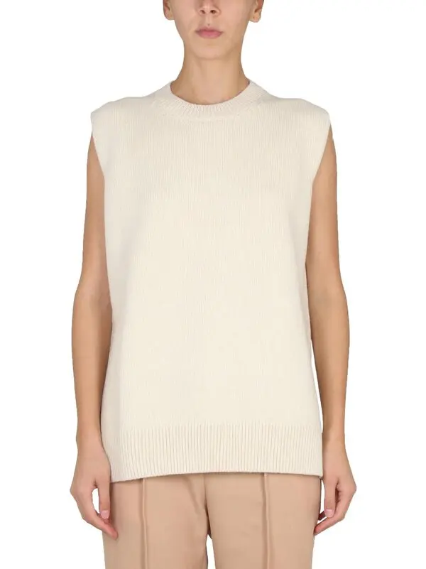 JIL SANDER Wool Vest - Ivory