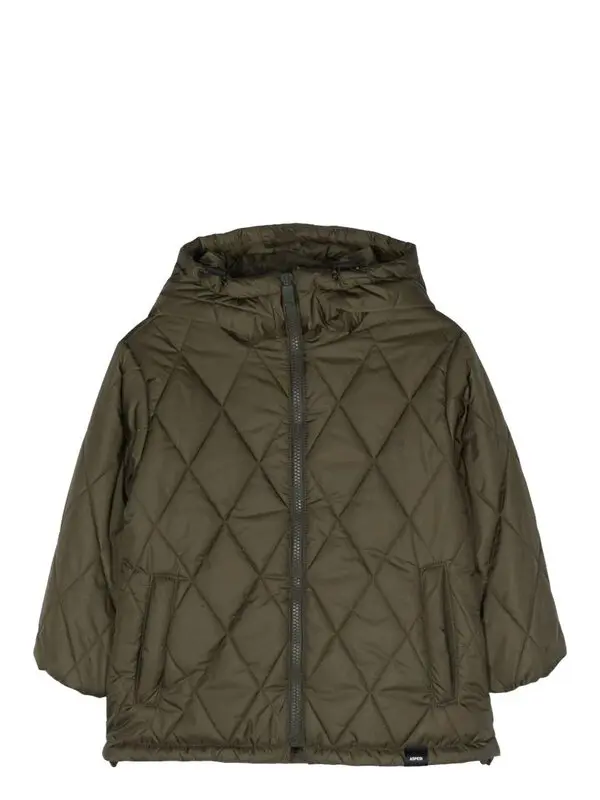Aspesi Quilted Down Jacket With Hood - Military Green