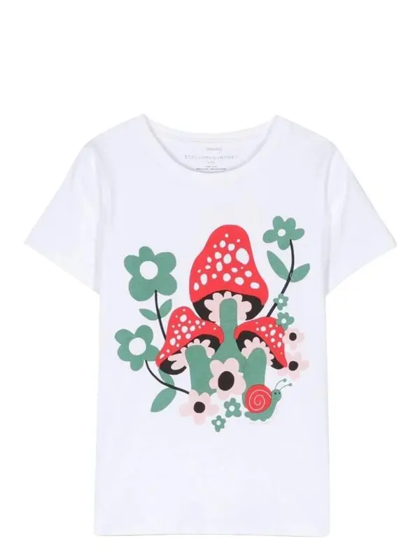 Stella McCartney Mushroom And Floral T-shirt - White