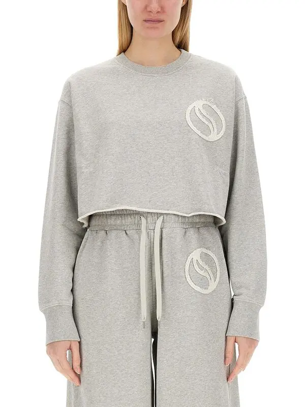 Stella McCartney Logo Cropped Sweatshirt - Grey