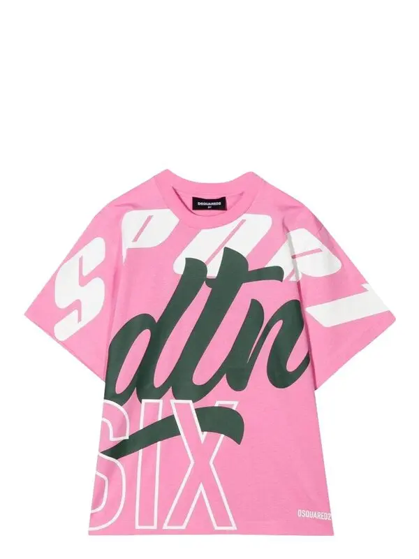 Dsquared2 Allover Writing T-shirt - Pink