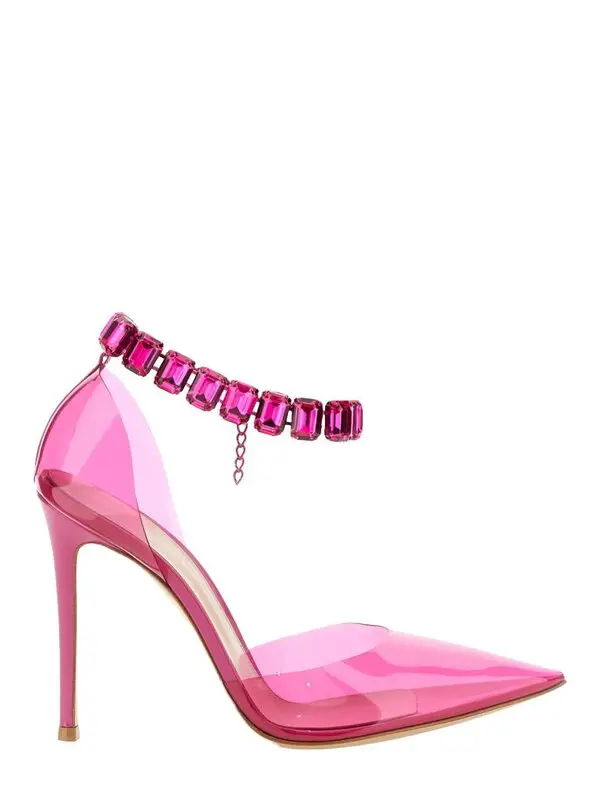 GIANVITO ROSSI Crystal Embellished Sandal - Fuchsia