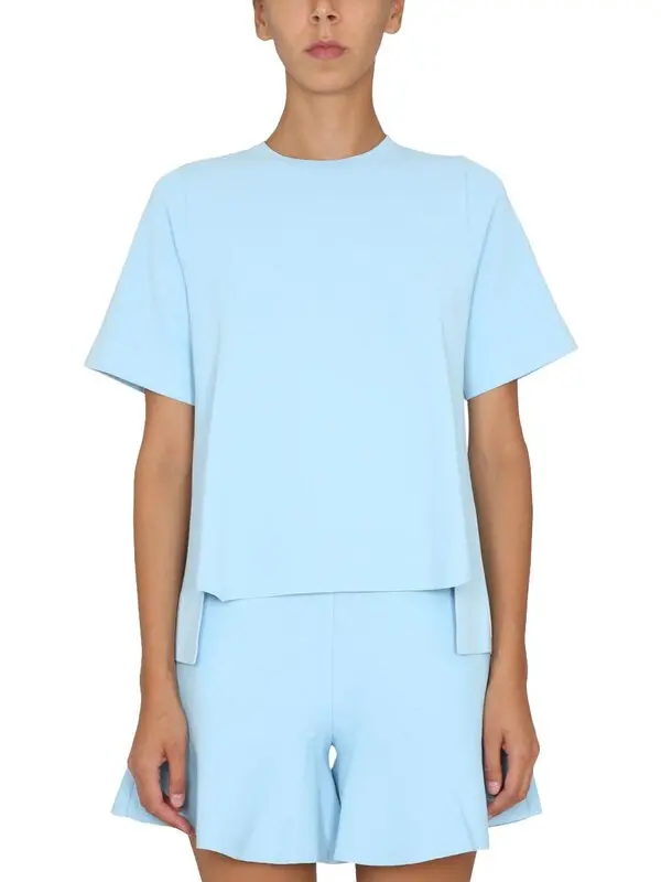 Stella McCartney T-shirt With Asymmetrical Hemline - Azure