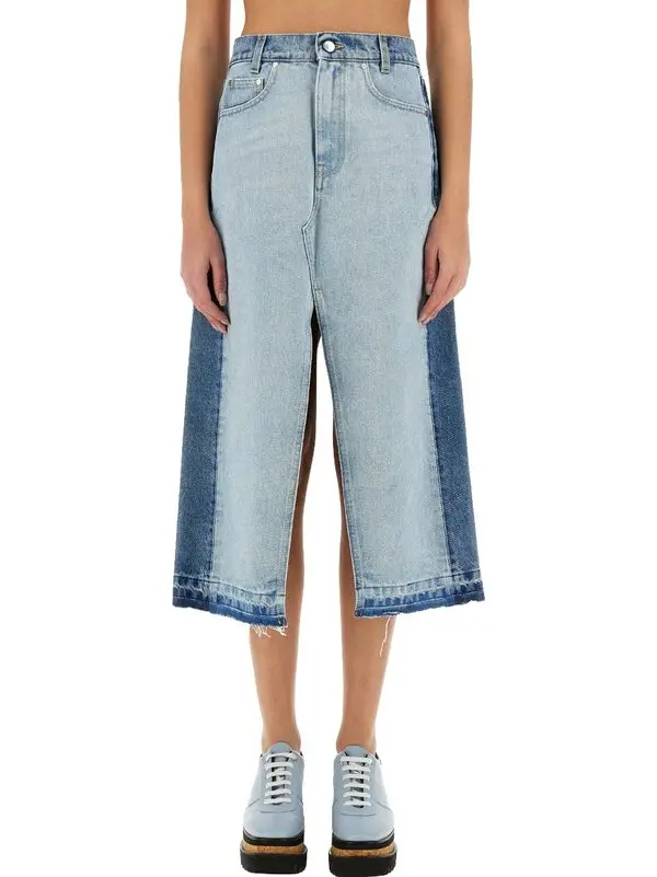 Stella McCartney Skirt With Contrasting Panel - Denim