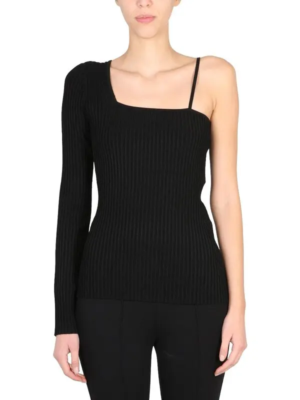 Helmut Lang One-shoulder Top - Black