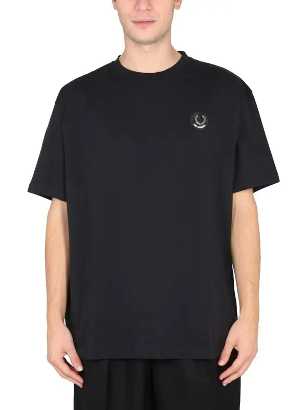 Fred Perry X Raf Simons Oversized Logo T Shirt - Black