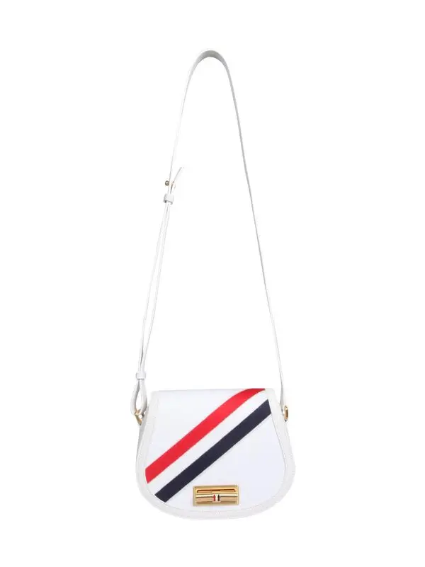 Thom Browne Canvas Saddle Shoulder Bag - White