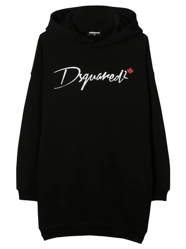 Dsquared2 Hooded Sweatshirt Dress - Black