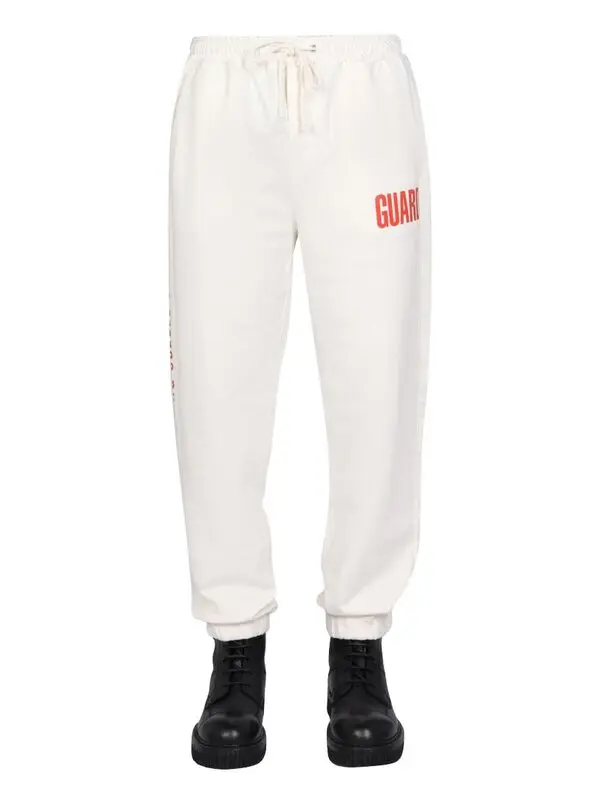 Helmut Lang Logo Print Jogging Pants - White