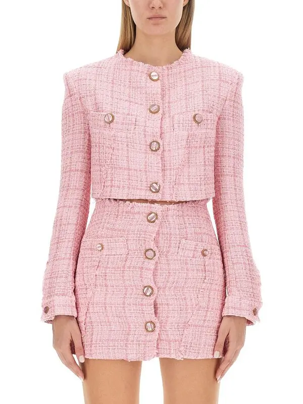 Gcds Cropped Jacket - Pink
