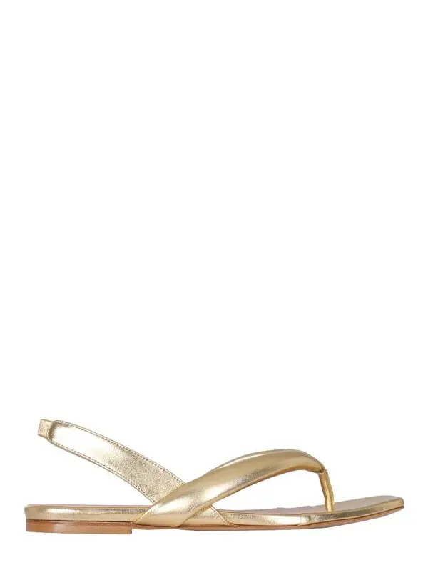 GIA BORGHINI Leather Slingback Sandals - Gold