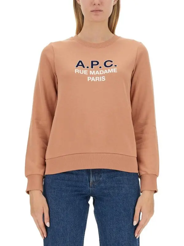 A.p.c. Sweatshirt With Logo - Pink