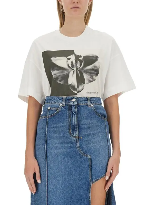 Alexander McQueen Photographic Orchid T-shirt - Multicolour
