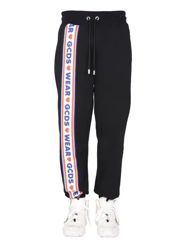 Gcds Jogging Pants With 'cute Tape' Logo Band - Black
