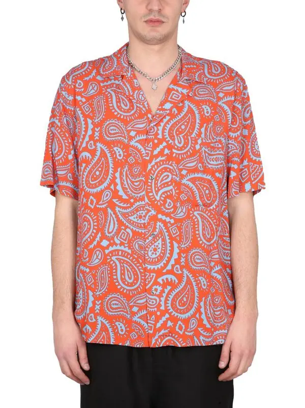 MARCELO BURLON COUNTY OF MILAN Paisley Hawaii Shirt - Red
