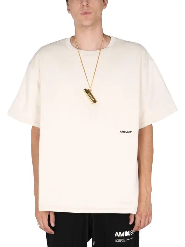 AMBUSH Padded T Shirt With Embroidered Logo - Ivory