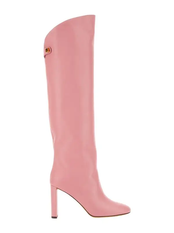 MAISON SKORPIOS Adriana Leather Boots - Pink