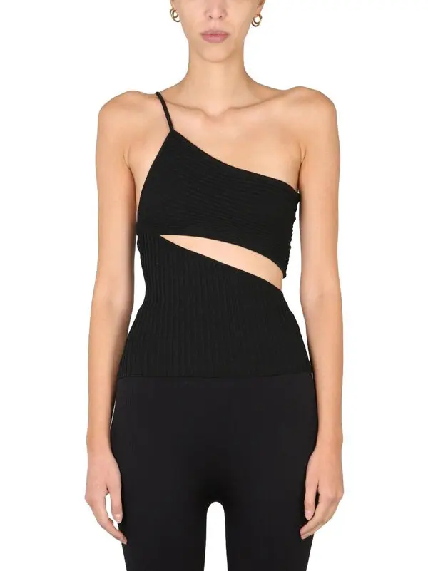 ANDREÄDAMO One-shoulder Top - Black