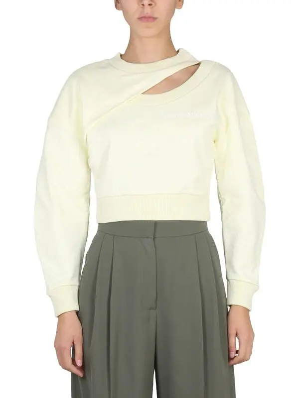Alexander McQueen Cropped Sweatshirt - Ivory