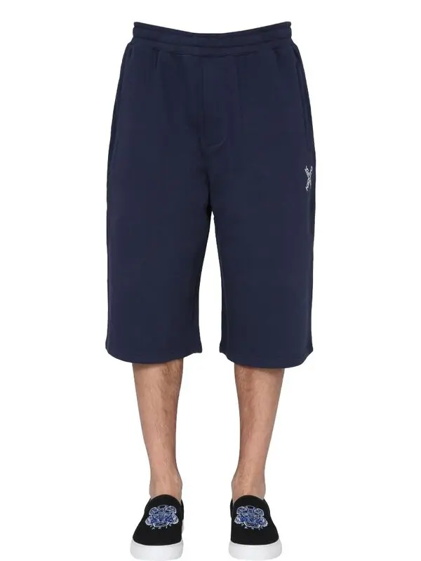 Kenzo Cotton Sweatshirt Shorts - Blue