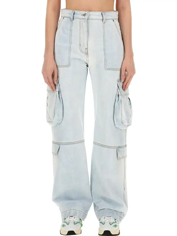 MSGM Cotton Cargo Pants - Denim