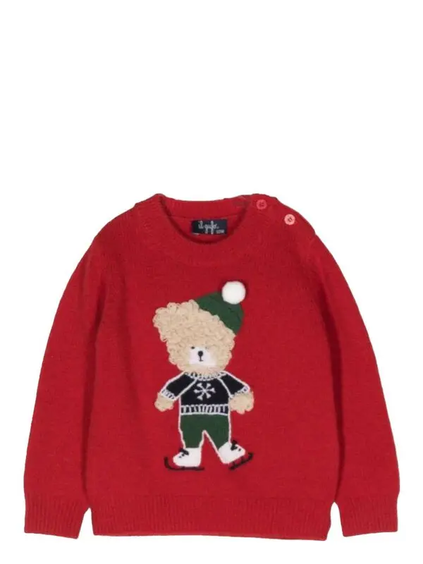 IL GUFO Teddy Bear Crew Neck Pullover - Red