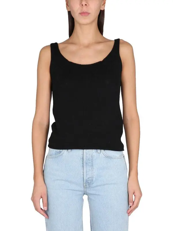 Aspesi Cotton Ribbed Tank Top - Black