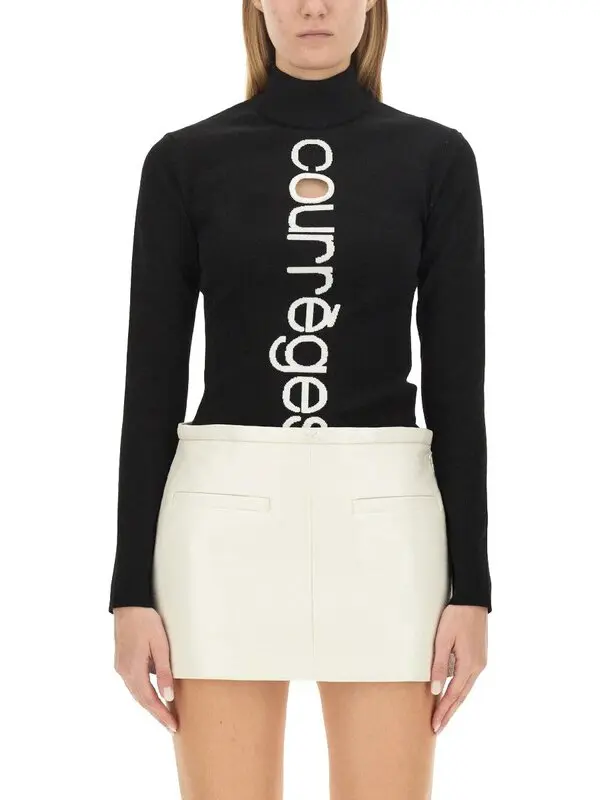 COURREGES Jersey With Logo - Multicolour