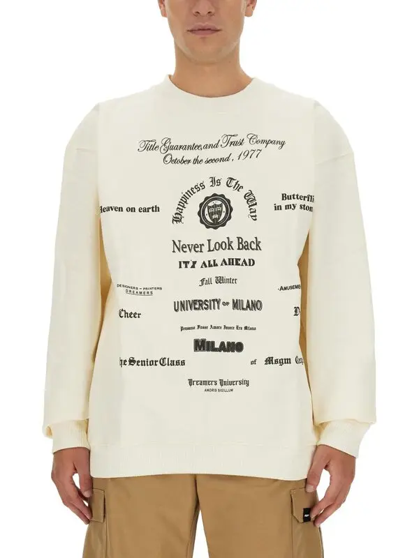 MSGM Logo Sweatshirt - Beige