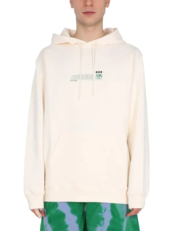 MSGM Hooded Sweatshirt - White