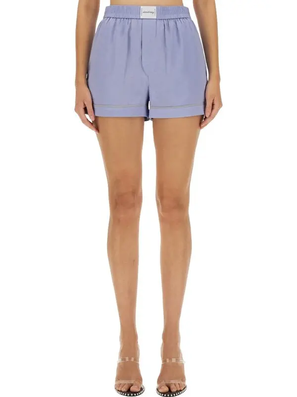 Alexander Wang Shorts With Logo - Blue