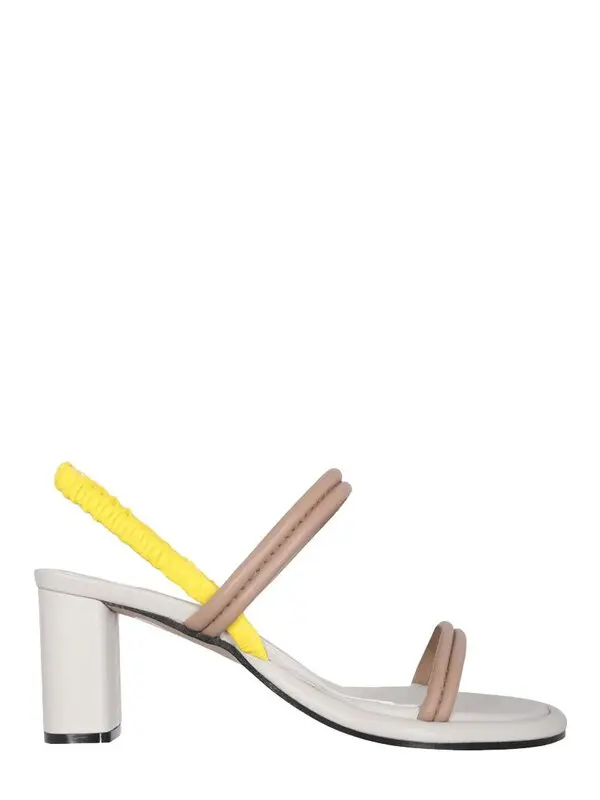 ALYSI Leather Strappy Sandals - Beige