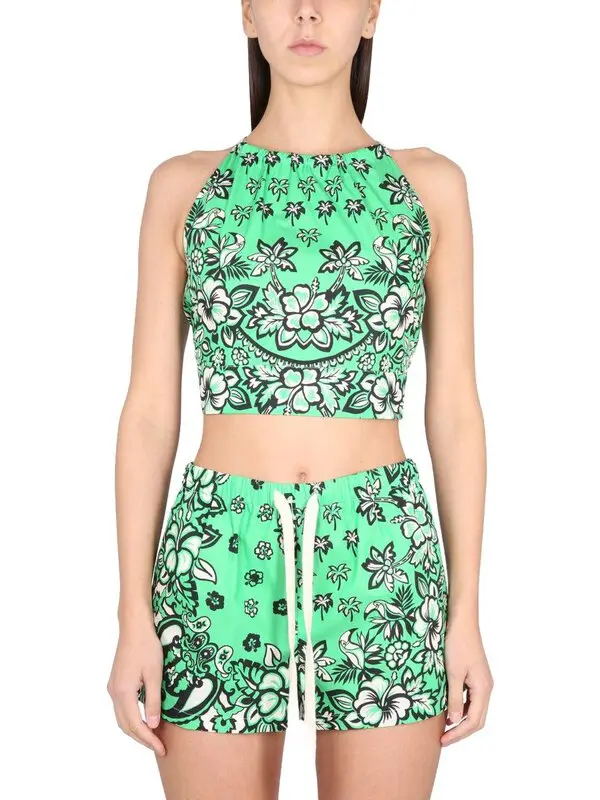 Red Valentino Carre' Bandana Top - Green