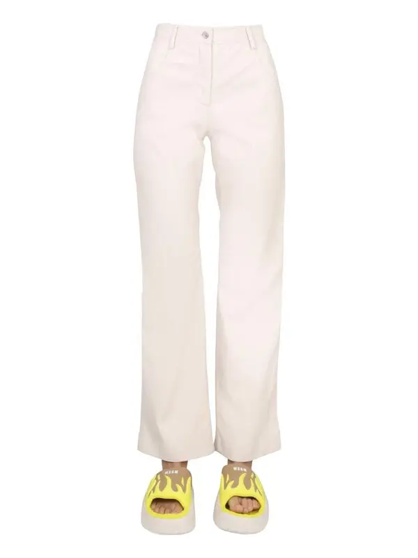 MSGM High-waisted Pants - Ivory