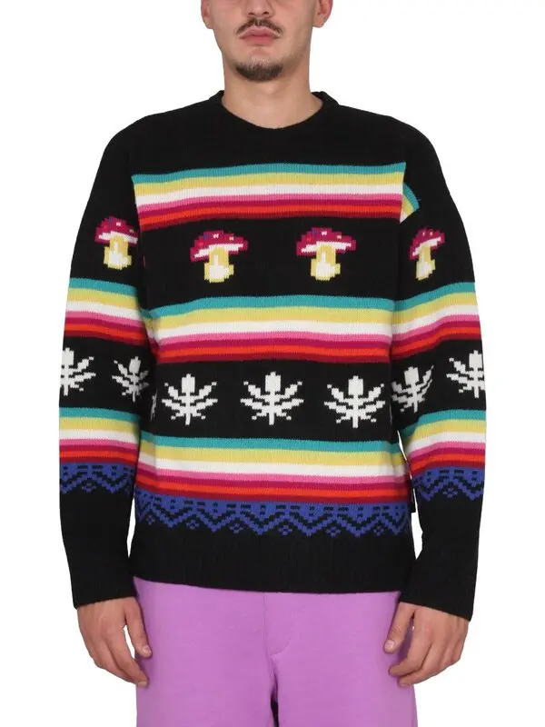MSGM Crew Neck Wool Sweater - Multicolour