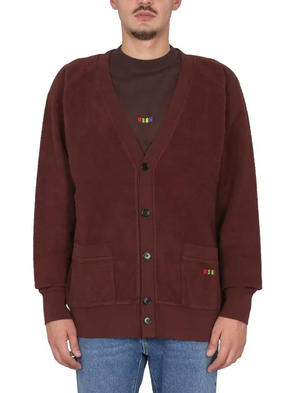 MSGM V-neck Cardigan - Brown