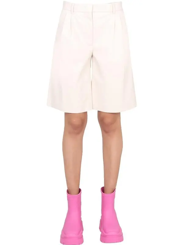 MSGM Faux Leather Bermuda Shorts - Ivory