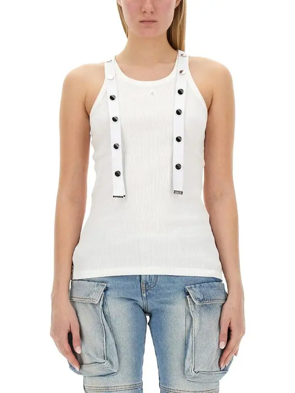 Attico Jersey Tank Top - White
