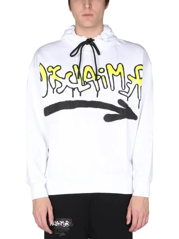 DISCLAIMER Logo Print Sweatshirt - White