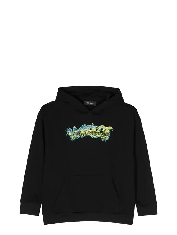 Versace Logo Hoodie - Black