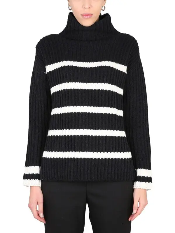 STEFANO MORTARI Ribbed Turtleneck Shirt - Black