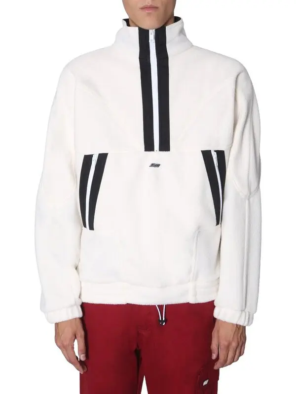 MSGM Oversized Zip Sweatshirt - White