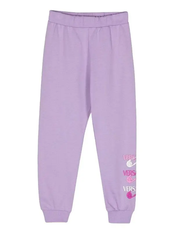 Versace Sweatpants With Logo Pins - Lilac